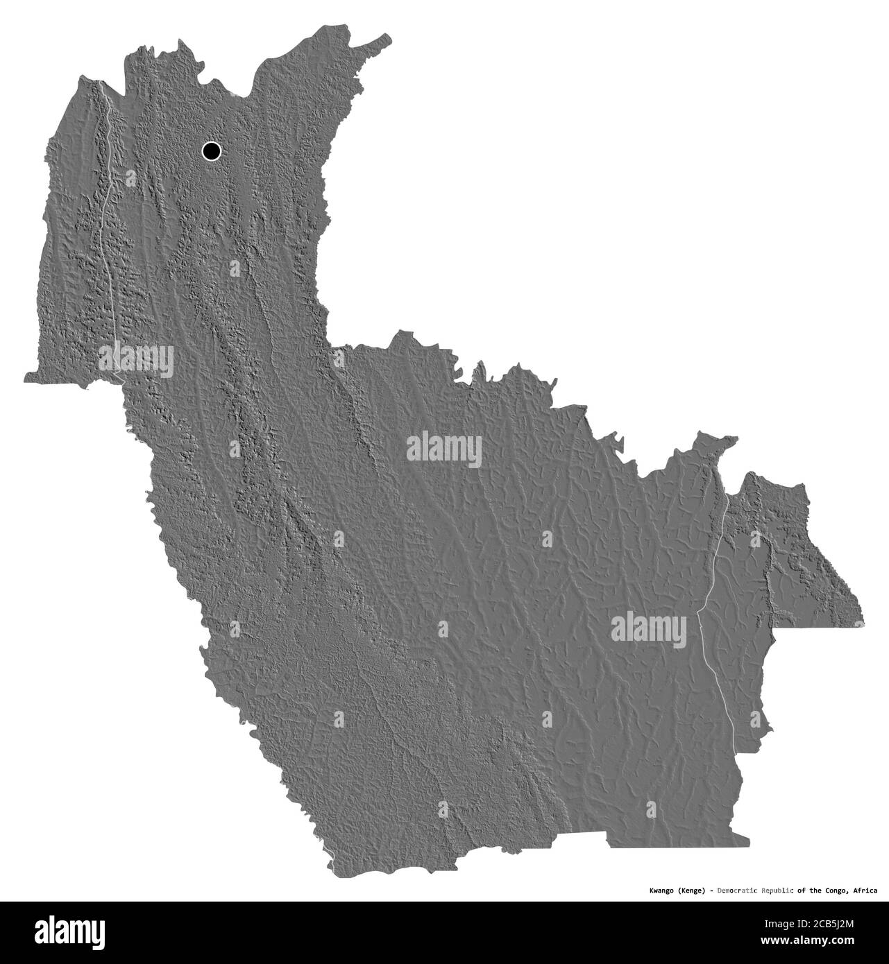 Shape of Kwango, province of Democratic Republic of the Congo, with its ...