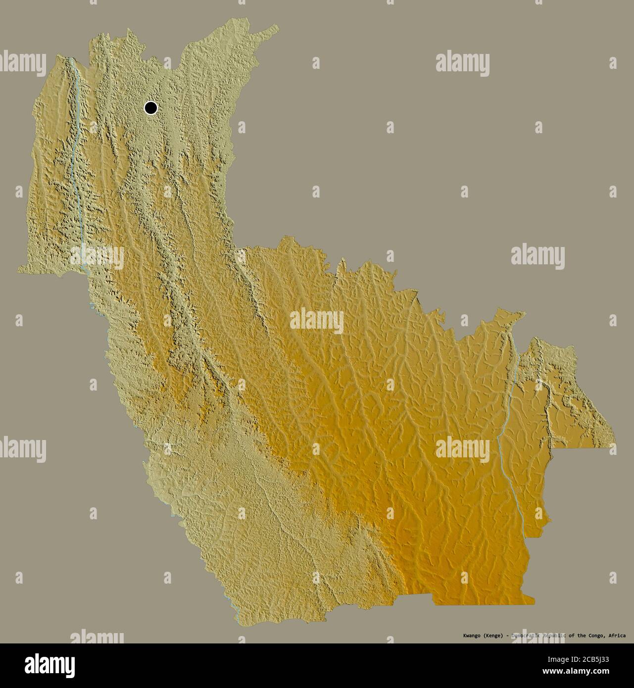 Shape of Kwango, province of Democratic Republic of the Congo, with its ...