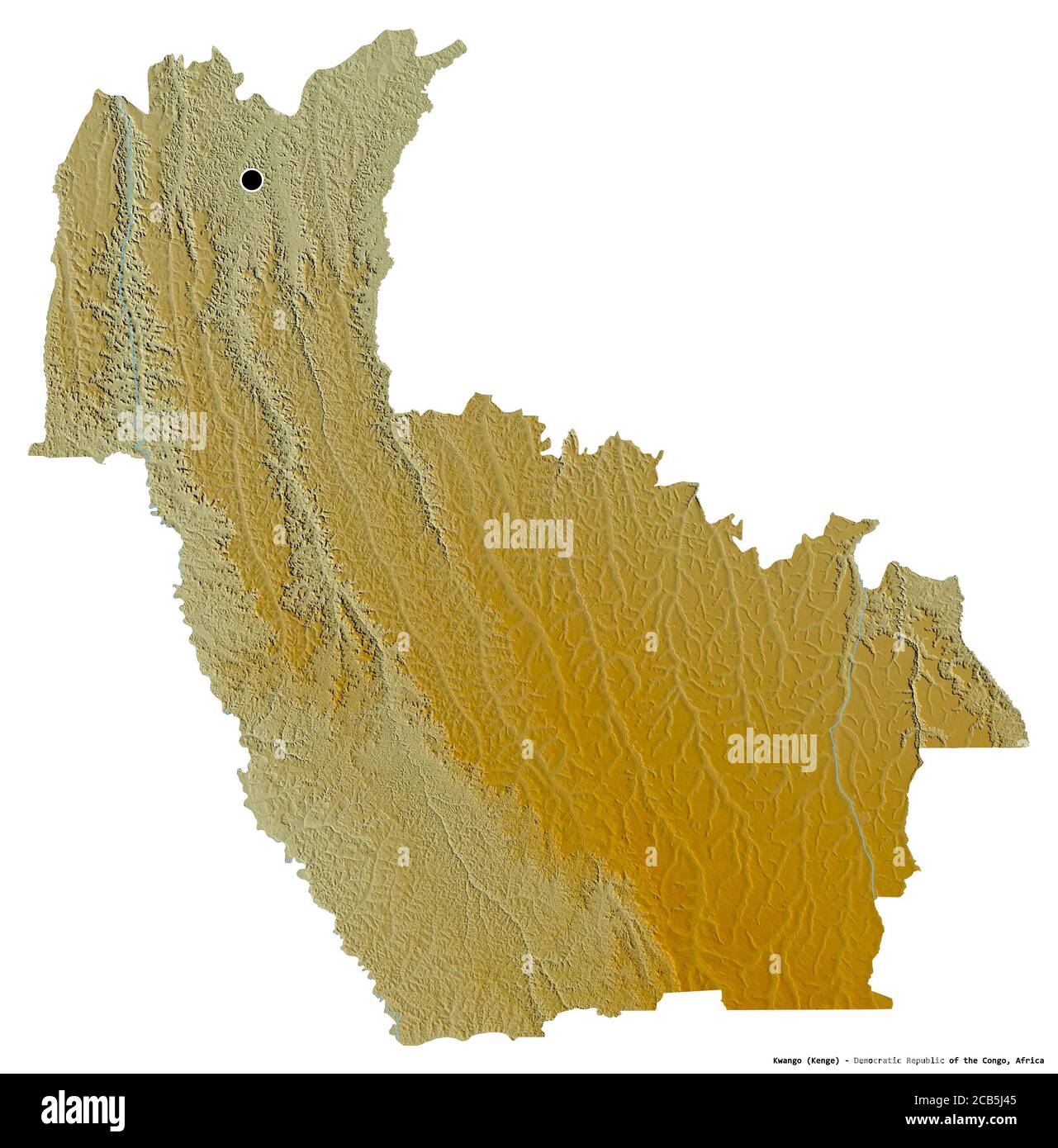 Shape of Kwango, province of Democratic Republic of the Congo, with its ...