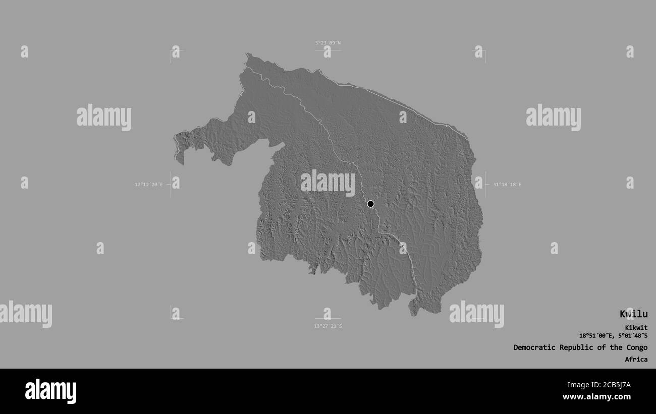 Area of Kwilu, province of Democratic Republic of the Congo, isolated ...
