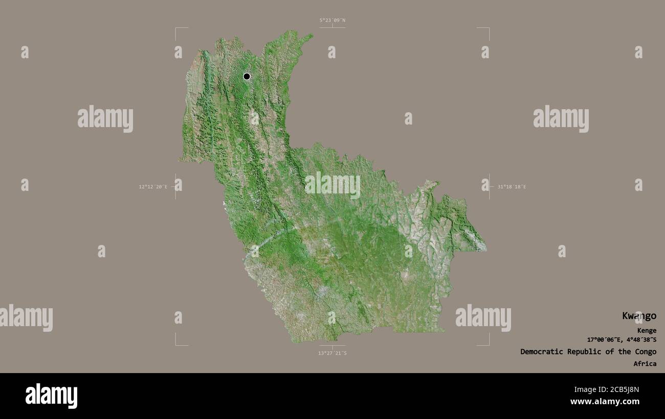 Area of Kwango, province of Democratic Republic of the Congo, isolated ...
