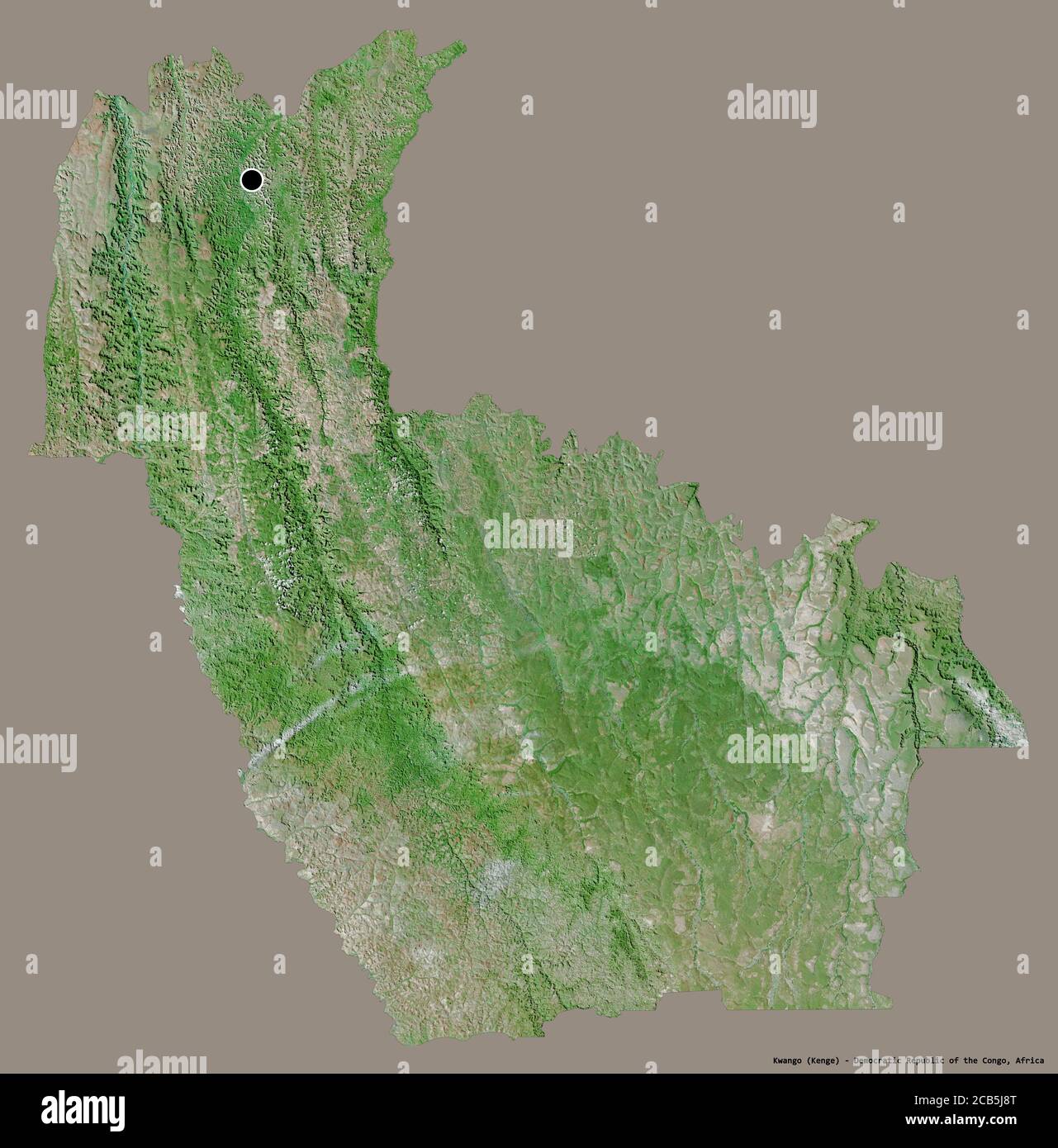 Shape of Kwango, province of Democratic Republic of the Congo, with its ...