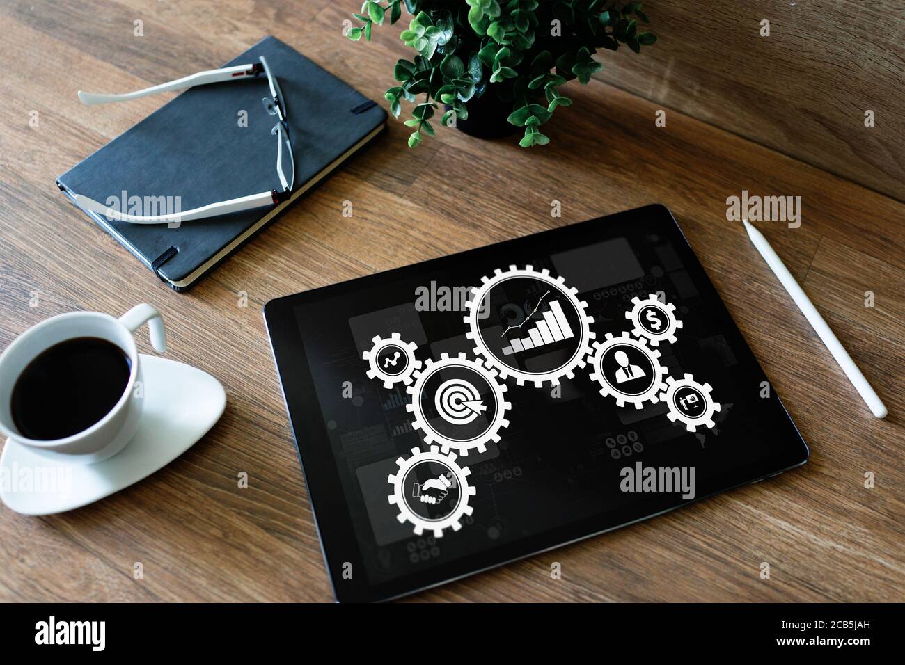 Business process workflow and automation concept on screen Stock Photo ...