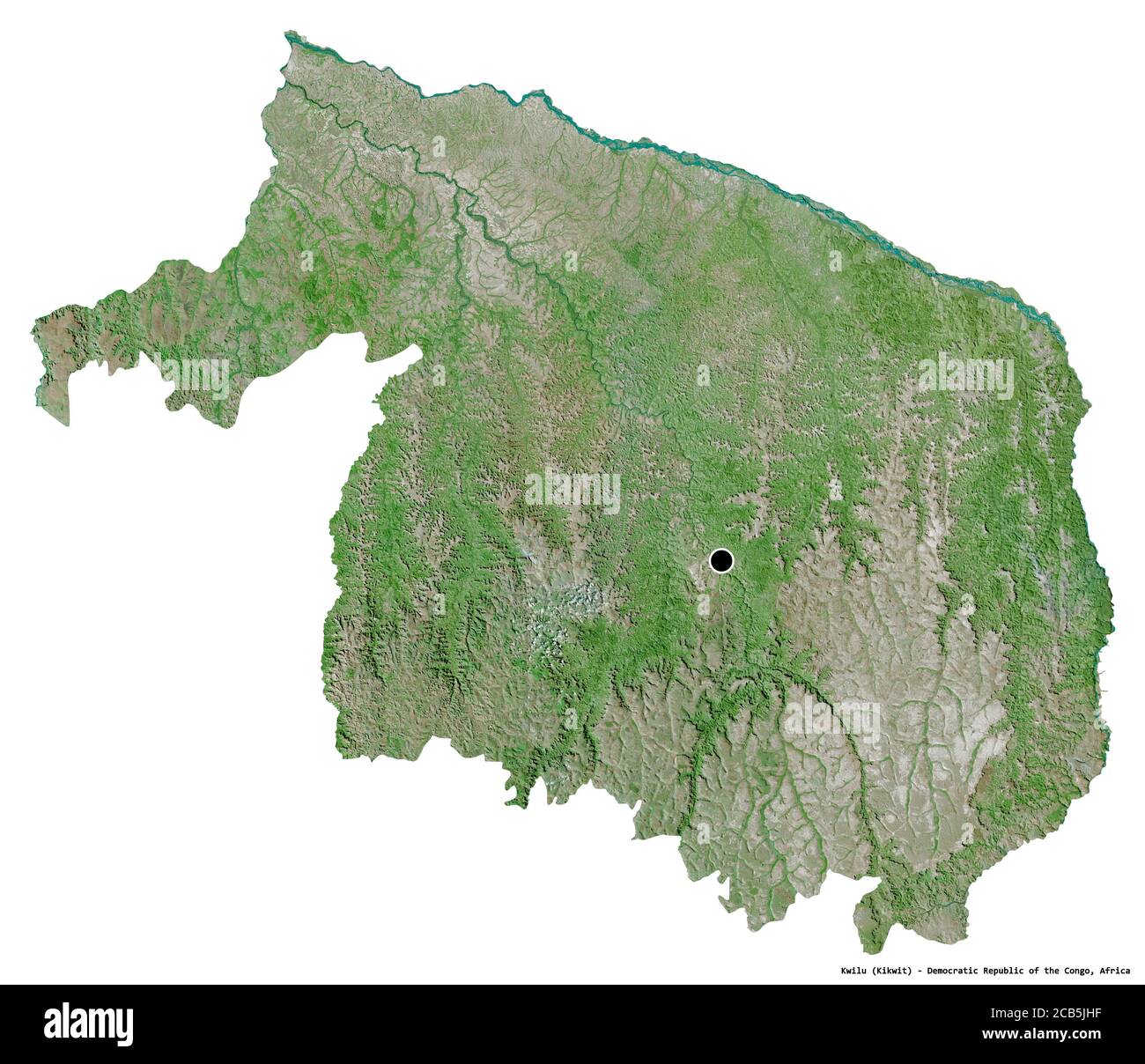 Shape of Kwilu, province of Democratic Republic of the Congo, with its ...