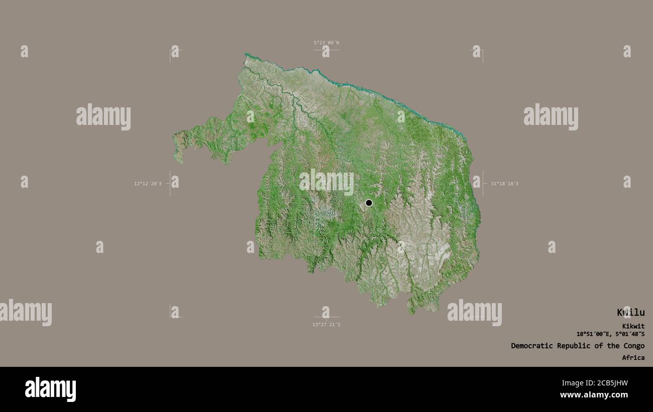 Area of Kwilu, province of Democratic Republic of the Congo, isolated ...