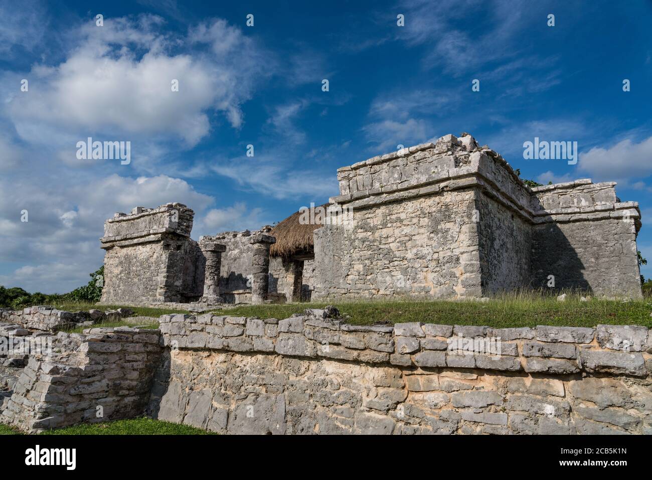 The House of the Chultun in the ruins of the Mayan city of Tulum on the ...