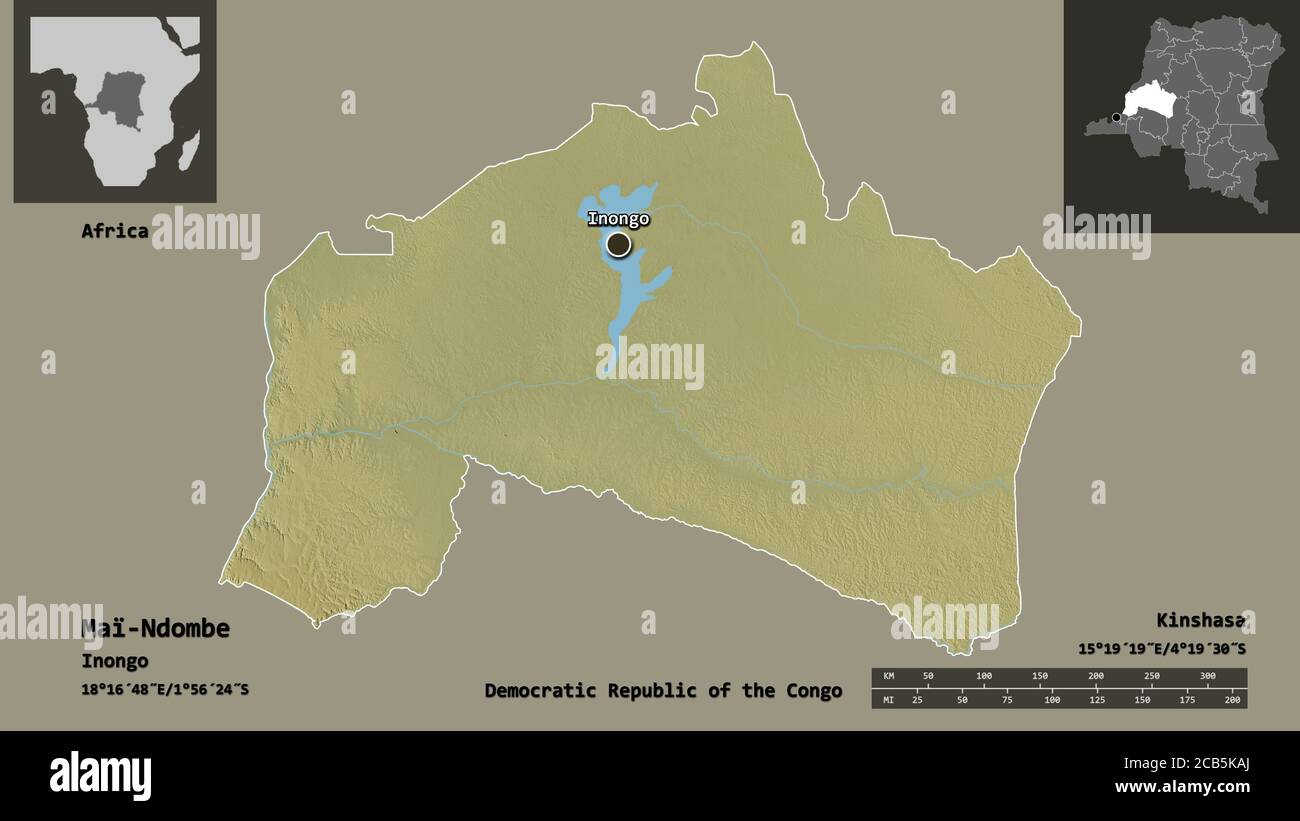 Shape of Maï-Ndombe, province of Democratic Republic of the Congo, and ...