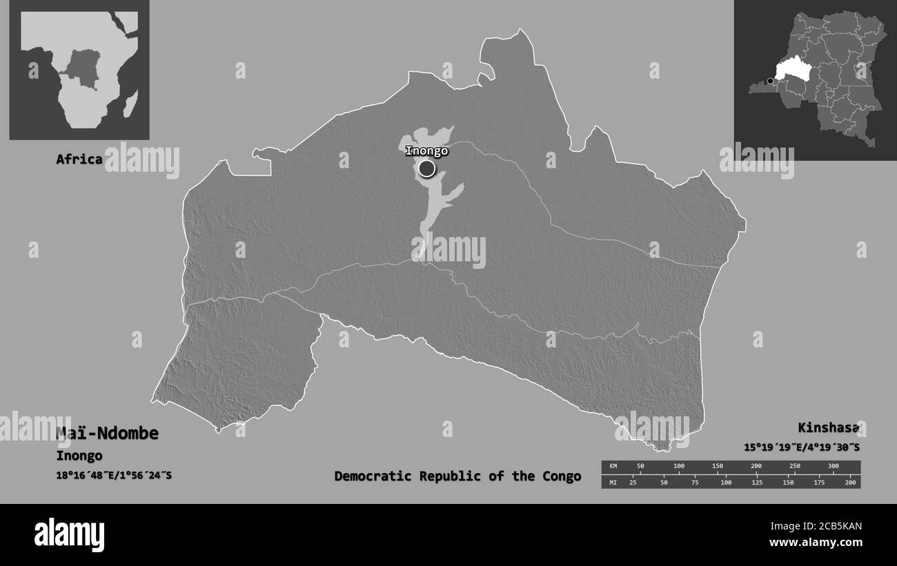 Shape of Maï-Ndombe, province of Democratic Republic of the Congo, and ...