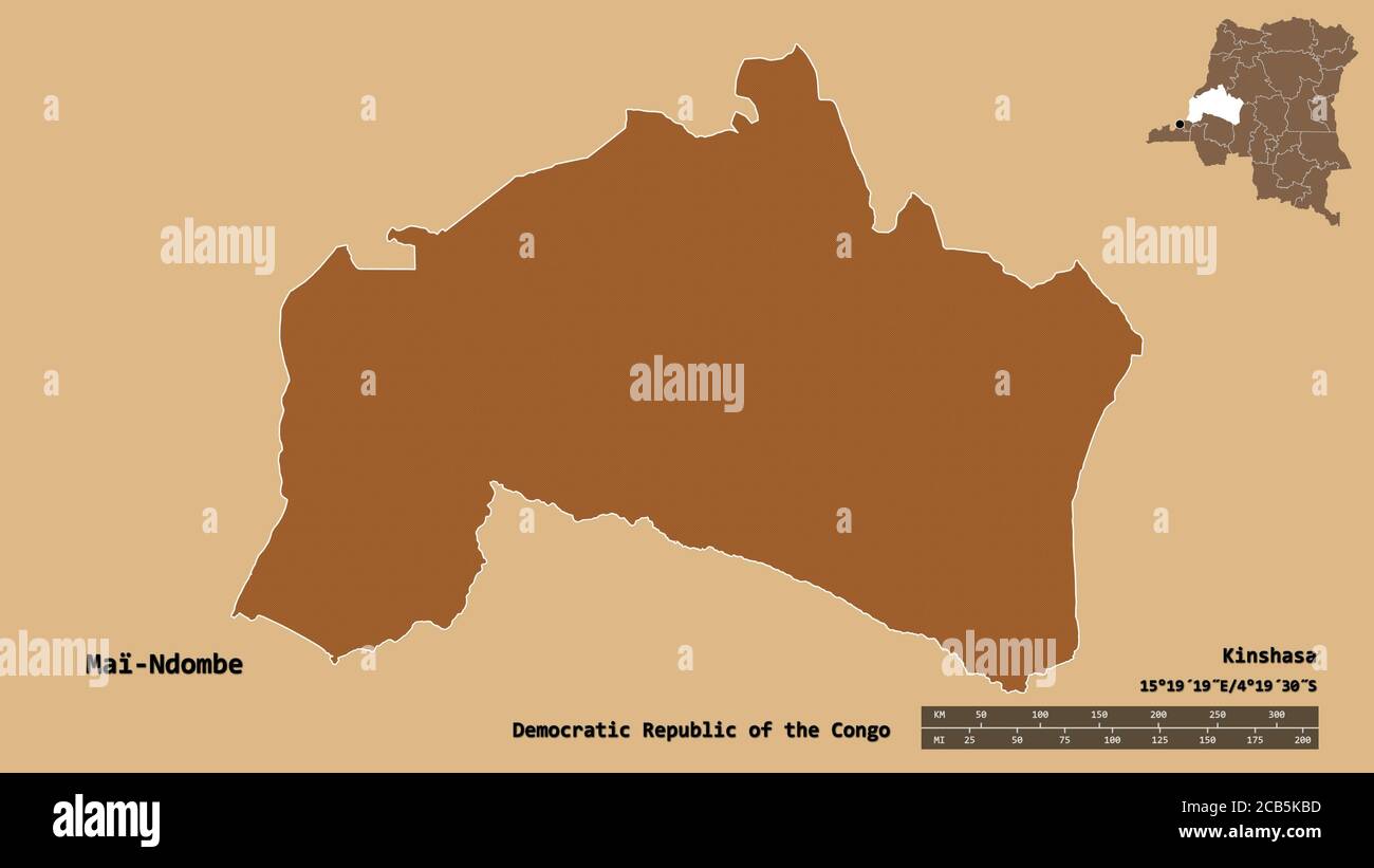 Shape of Maï-Ndombe, province of Democratic Republic of the Congo, with ...