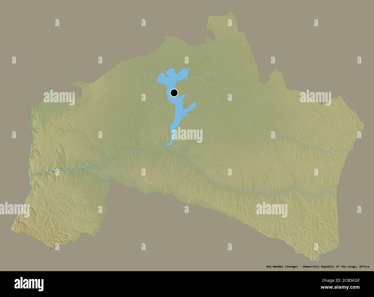 Shape of Maï-Ndombe, province of Democratic Republic of the Congo, with ...