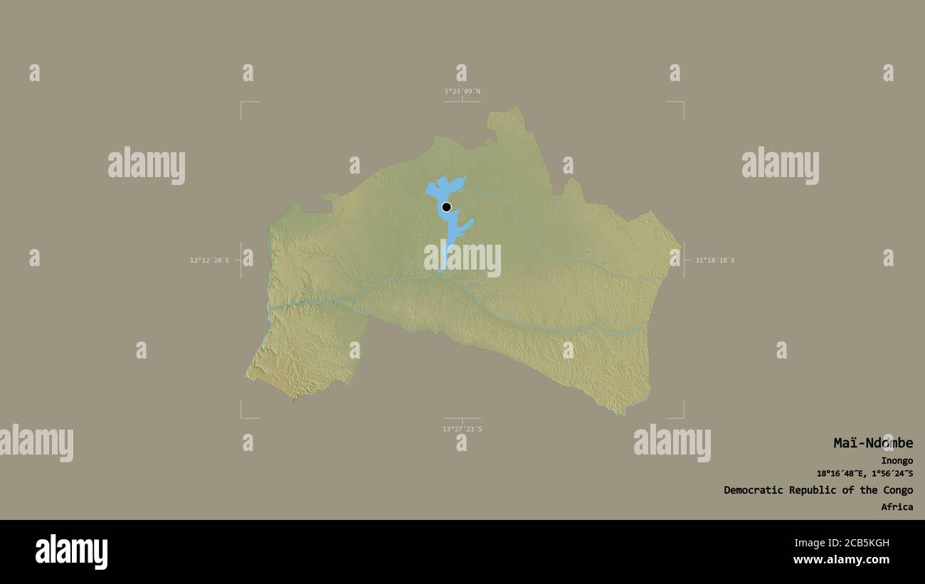 Area of Maï-Ndombe, province of Democratic Republic of the Congo ...