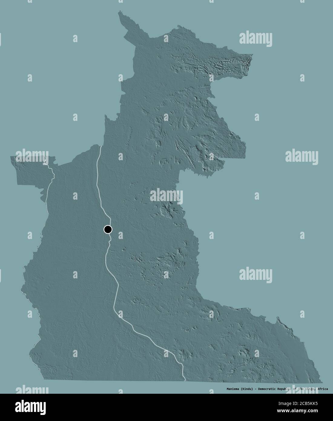 Shape of Maniema, province of Democratic Republic of the Congo, with ...