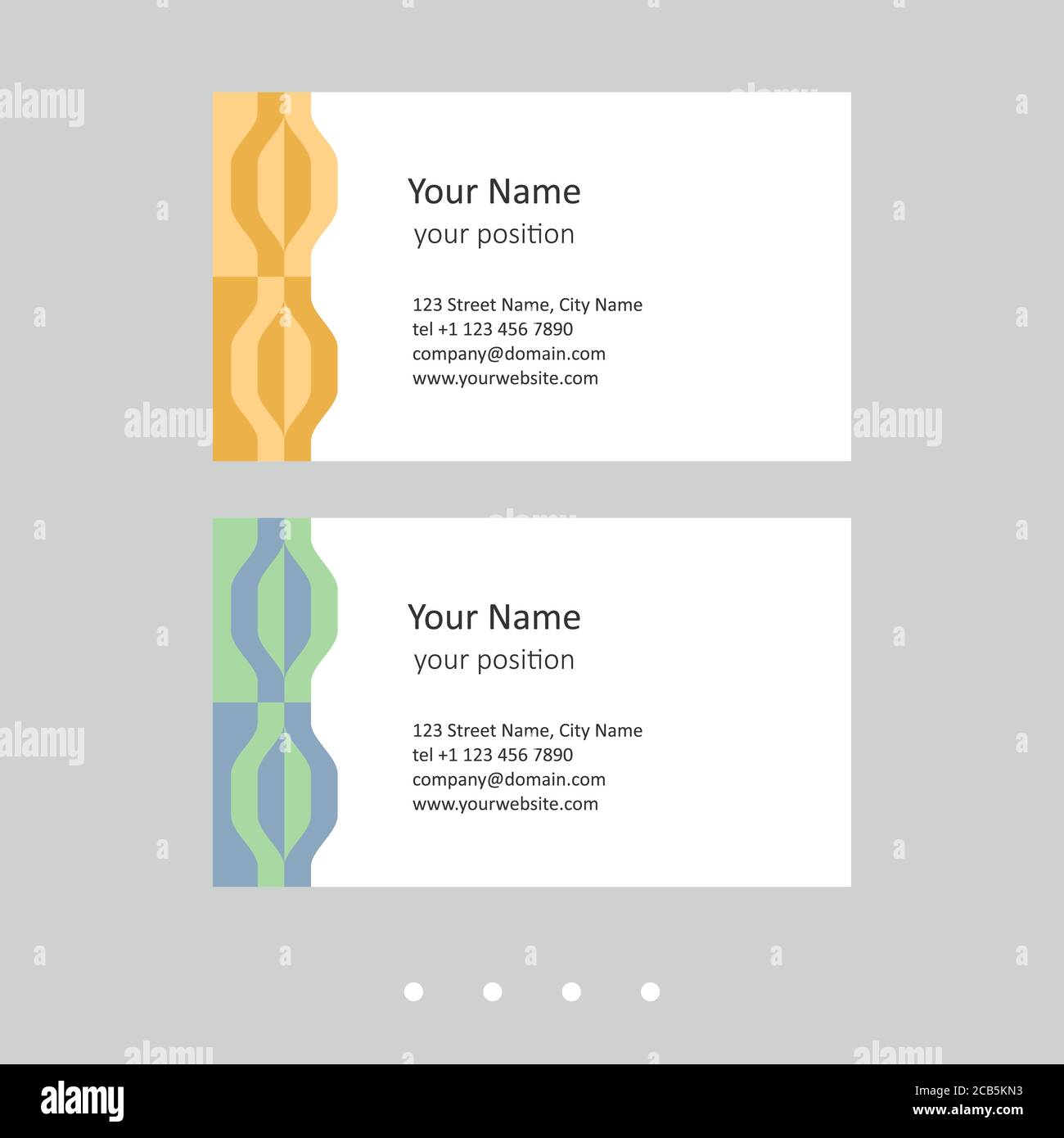Modern business card template. Simple geometric style and two ...
