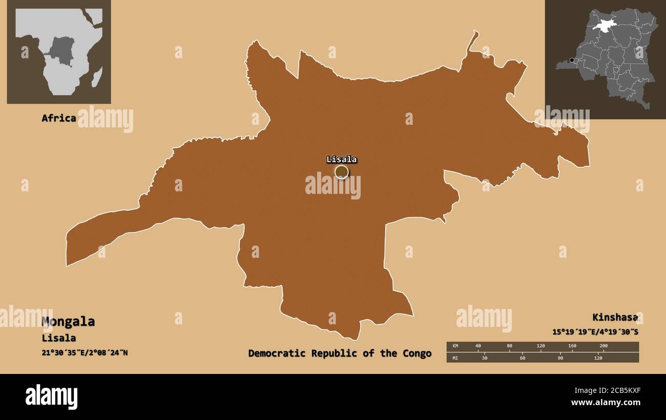 Shape of Mongala, province of Democratic Republic of the Congo, and its ...