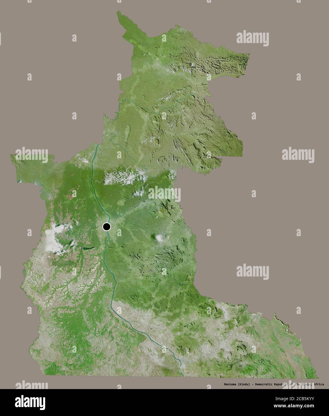 Shape of Maniema, province of Democratic Republic of the Congo, with ...
