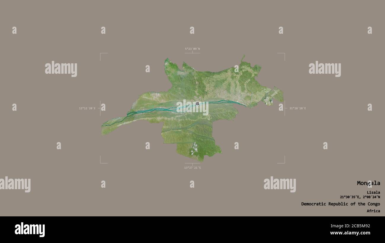 Area of Mongala, province of Democratic Republic of the Congo, isolated ...