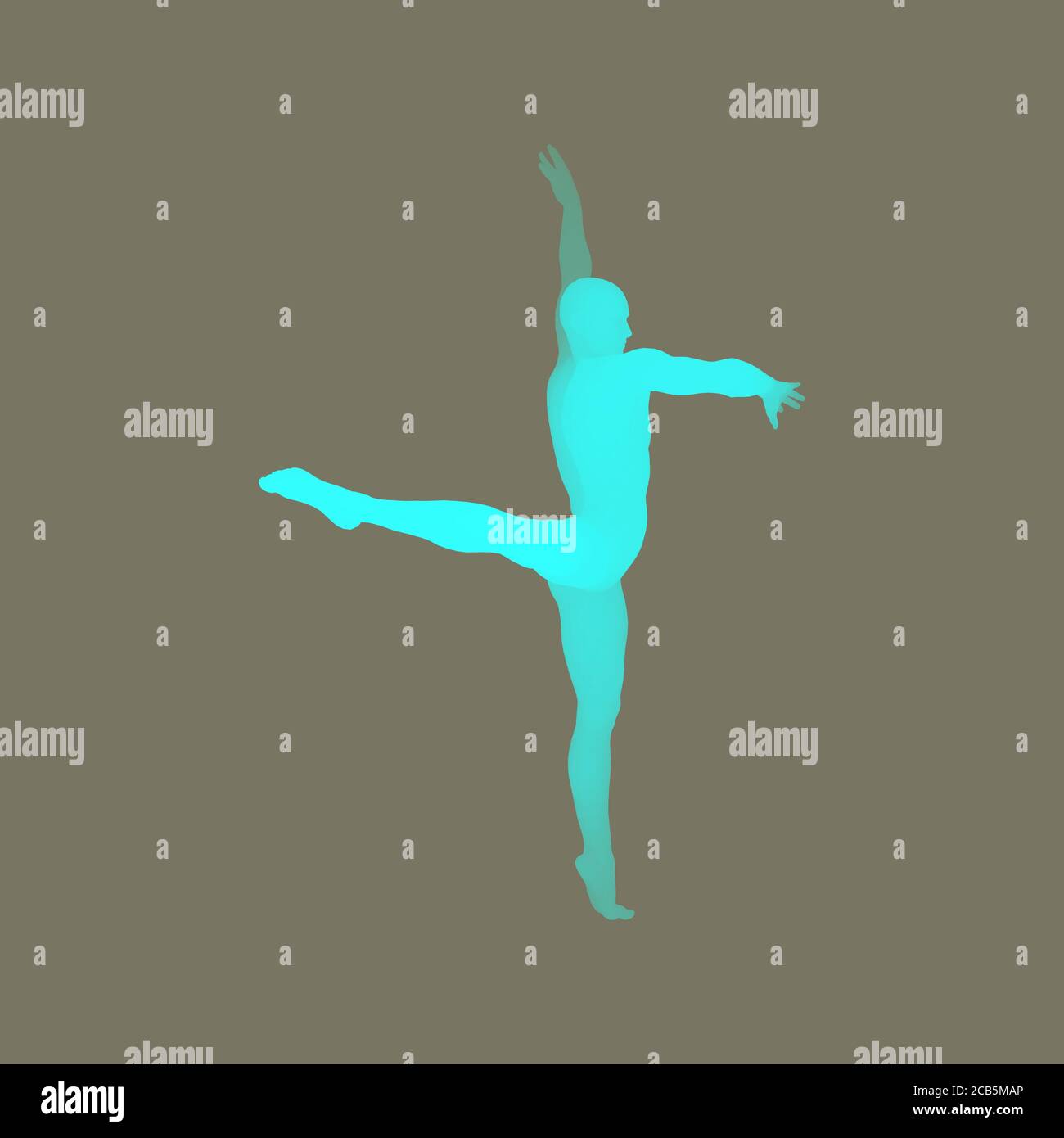 Silhouette of a Ballet Dancer. 3D Model of Man. Human Body. Sport ...