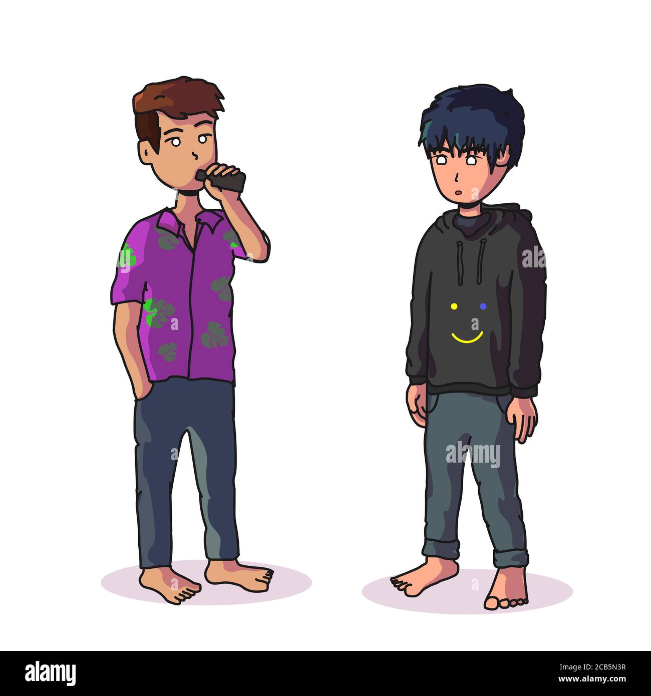 Cartoon of two men talking hi-res stock photography and images - Alamy