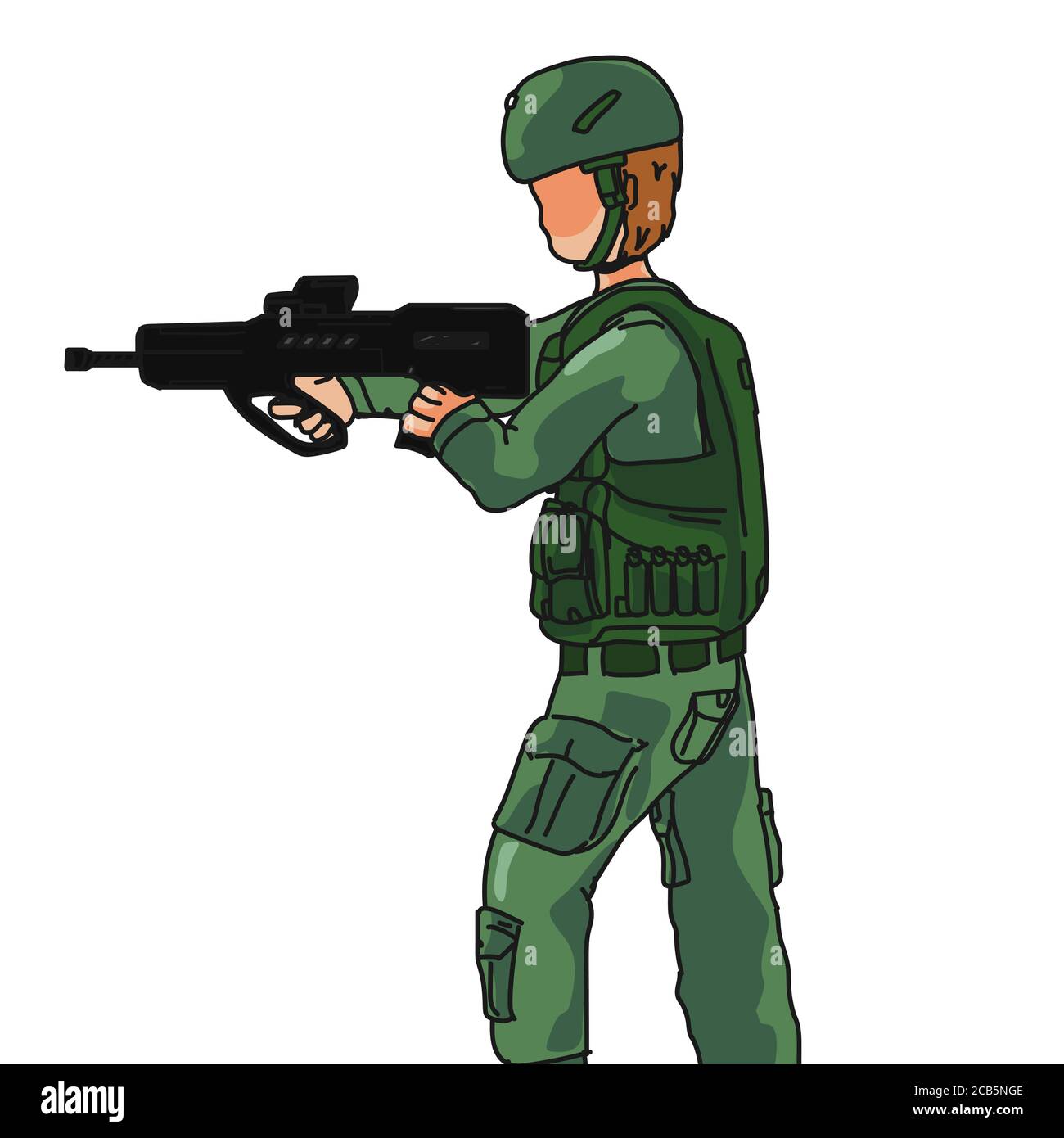 vector of soldiers were aiming with rifles Stock Vector Image & Art - Alamy