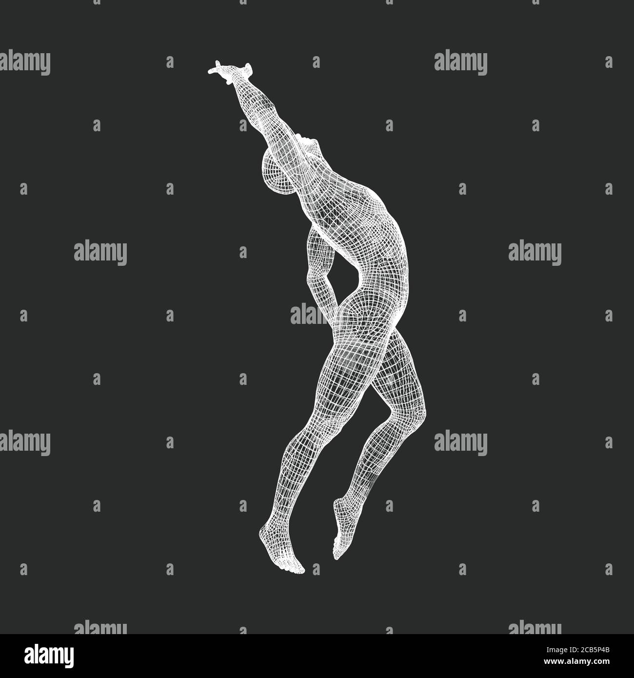 Man is Posing and Dancing. Silhouette of a Dancer. 3D Model of Man ...