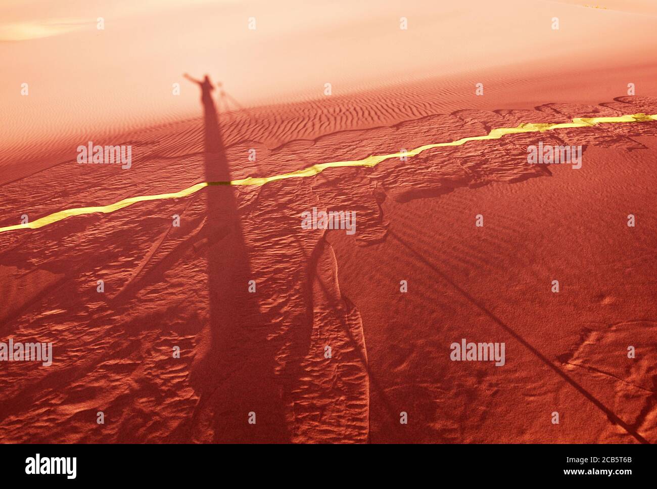 Spectacular line of golden shades from the first rays of the rising sun ...