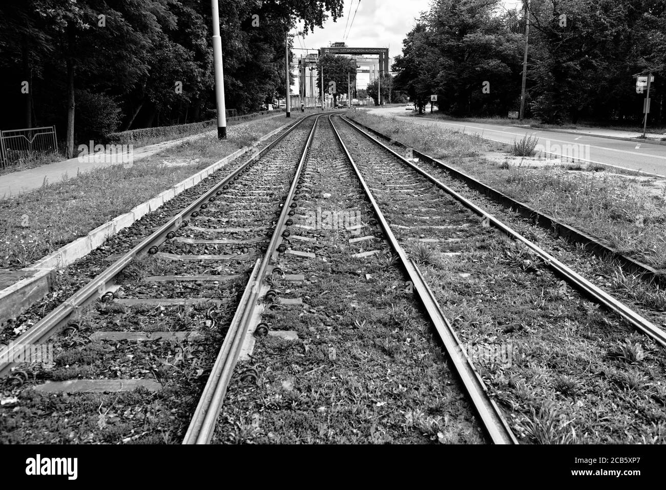 Metal tram lines hi-res stock photography and images - Alamy