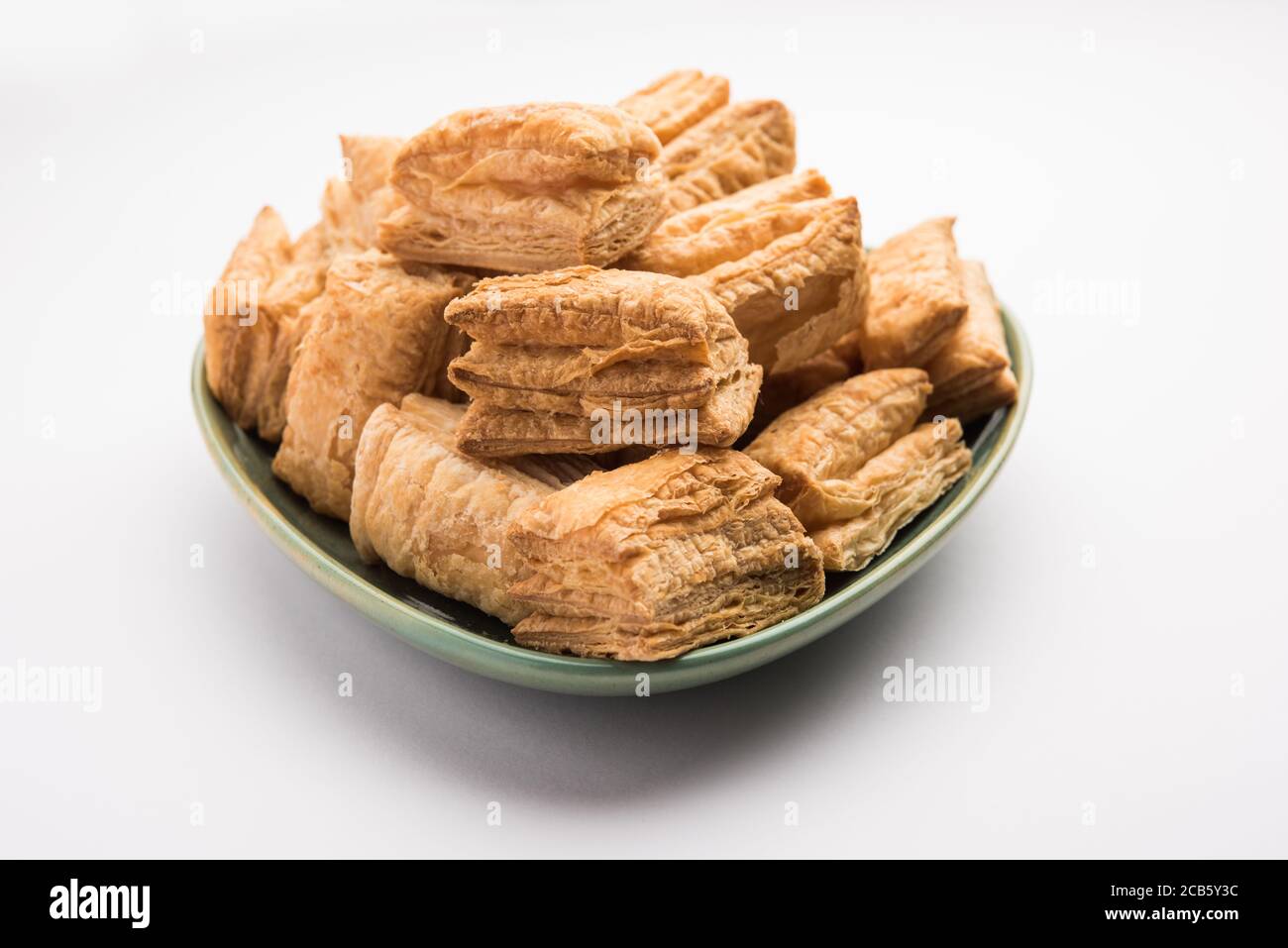 Khari Puff biscuit or crispy pastry is an Indian tea time snack Stock ...