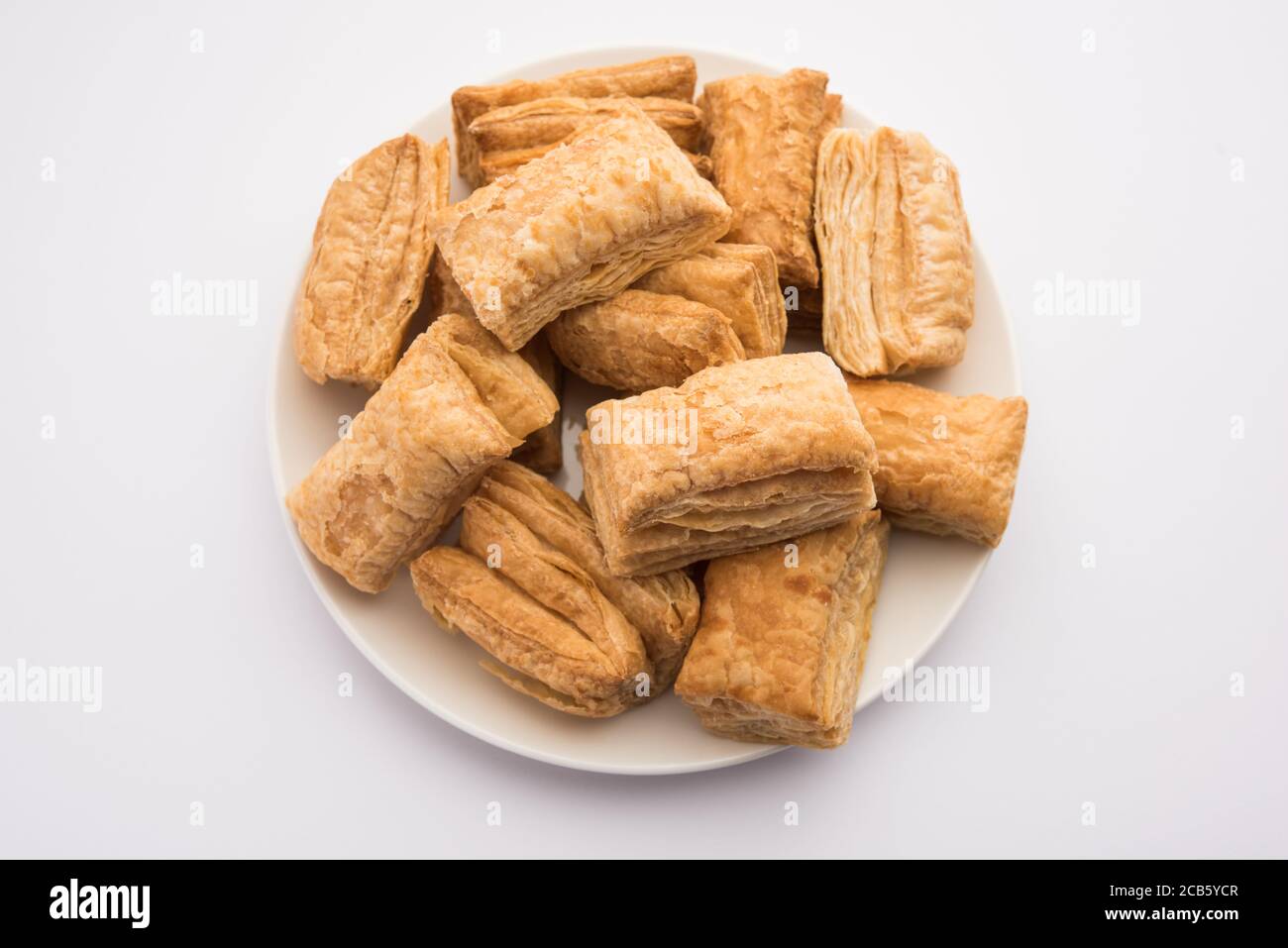 Khari Puff biscuit or crispy pastry is an Indian tea time snack Stock ...