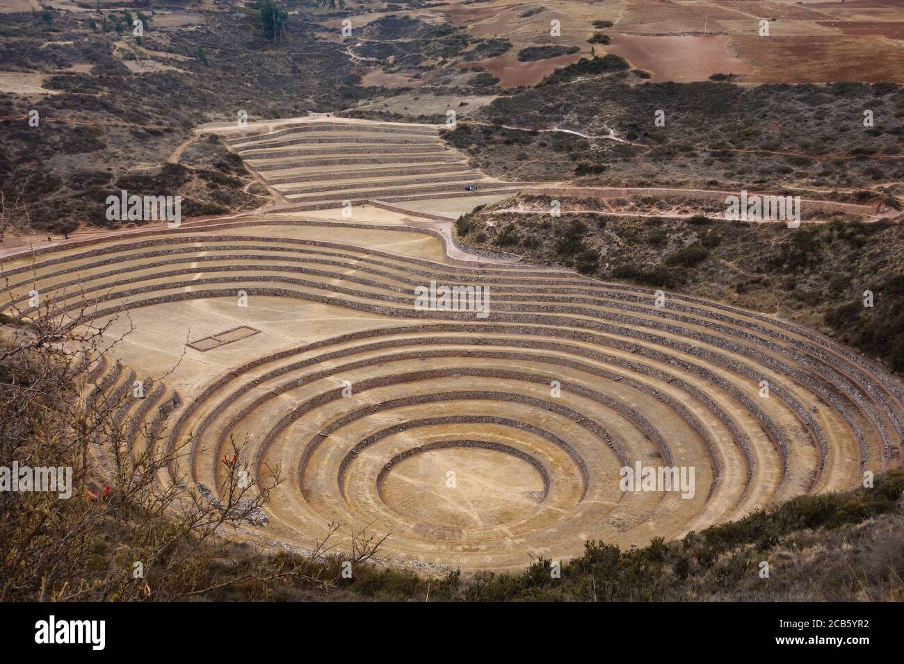 Landscape of the steps of Moray at daytime in Peru Stock Photo - Alamy