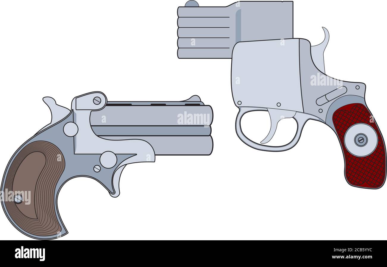 Firearms, Shooting gun, handgun, vector illustration Stock Vector Image ...