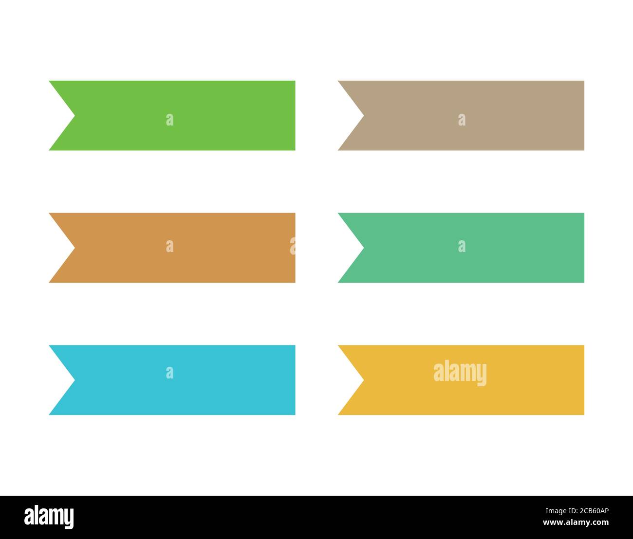 set of empty colorful ribbons with copy space on white background Stock ...