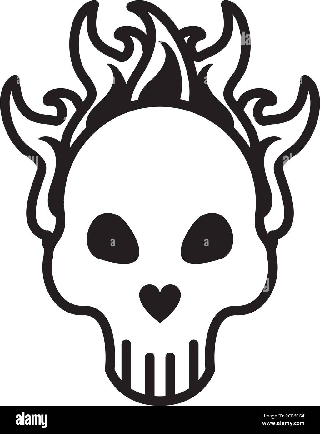 Skull fire head skeleton flame Cut Out Stock Images & Pictures - Alamy