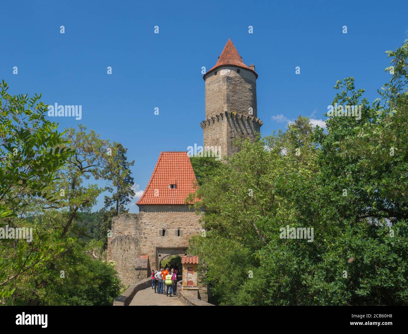 czech republic, Zvikov, May 26, 2018: group od people in main entry ...