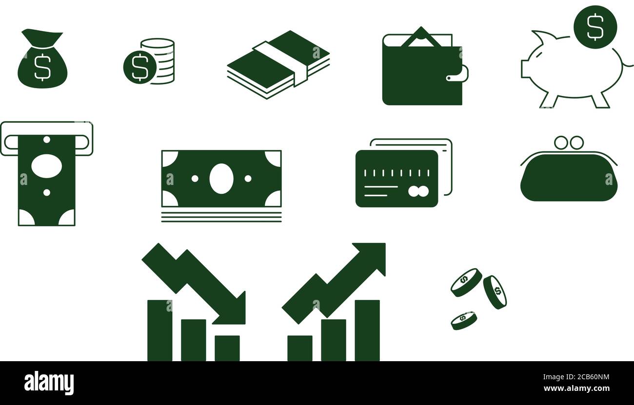 vector finance icons on white background Stock Vector Image & Art - Alamy