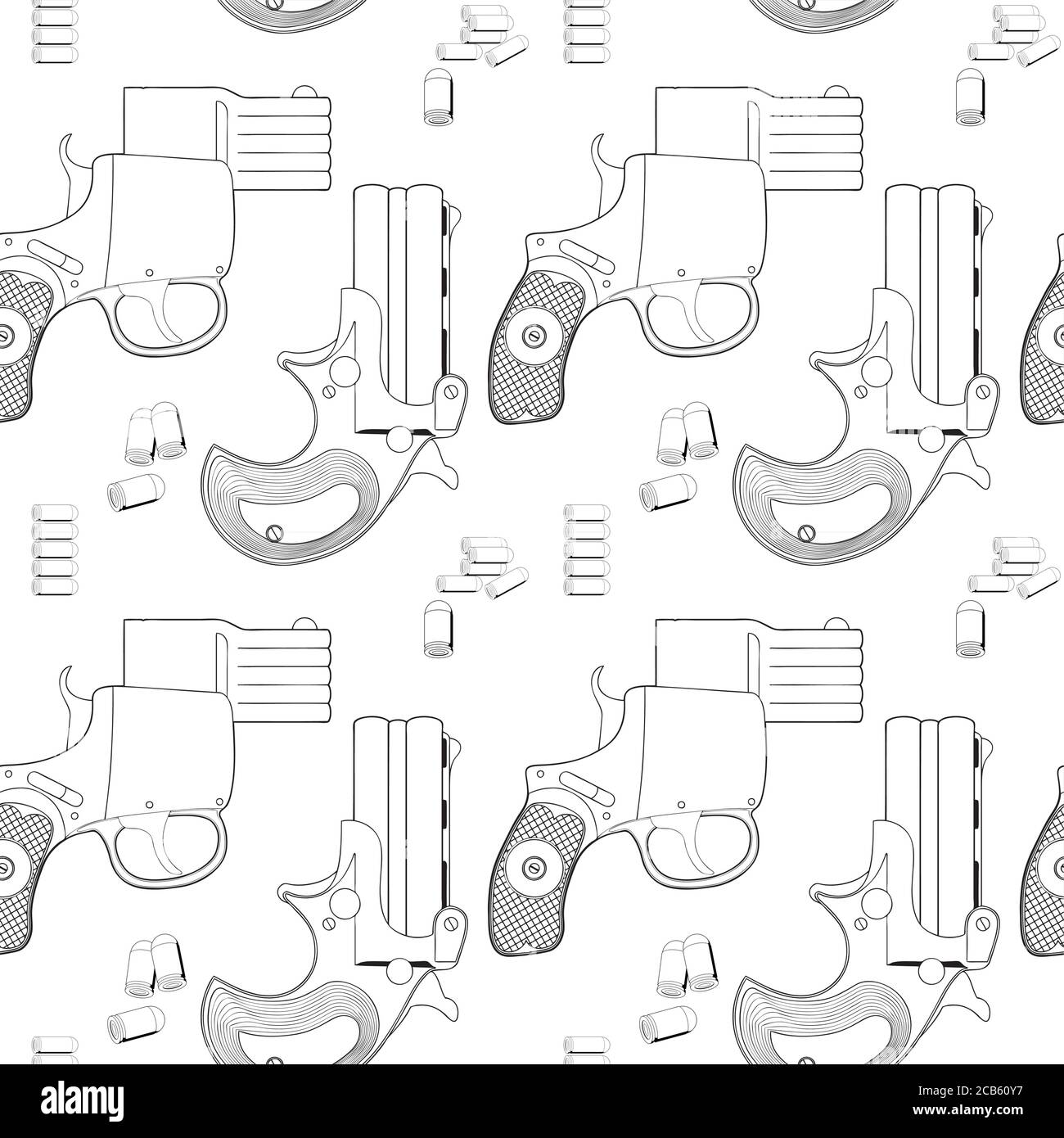 Vector seamless pattern. Firearms, Shooting gun, handgun Stock Vector ...