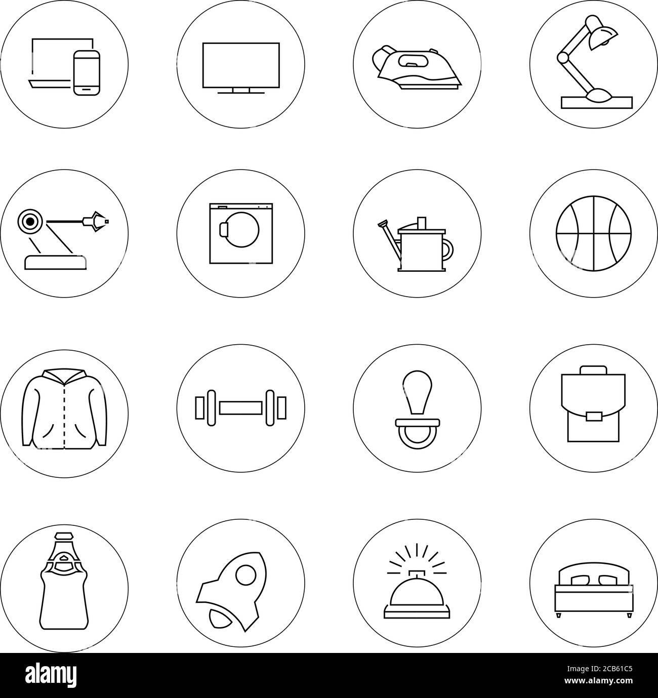 vector service icons in circles on white background Stock Vector Image ...