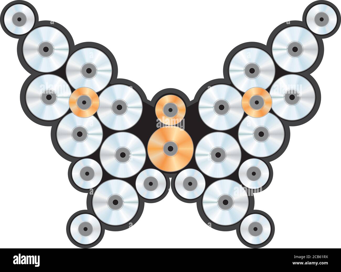 Vector image of a butterfly from the laser discs Stock Vector Image ...