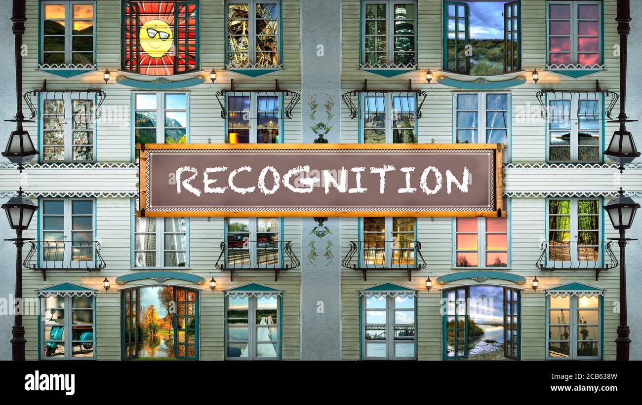 Street Sign the Direction Way to Recognition Stock Photo - Alamy