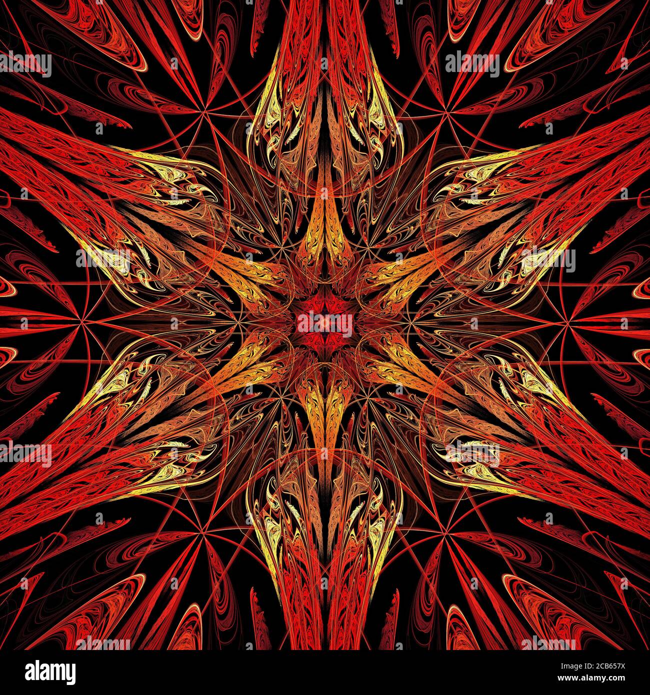 Flame Fractal Star Pattern Stock Photo - Alamy