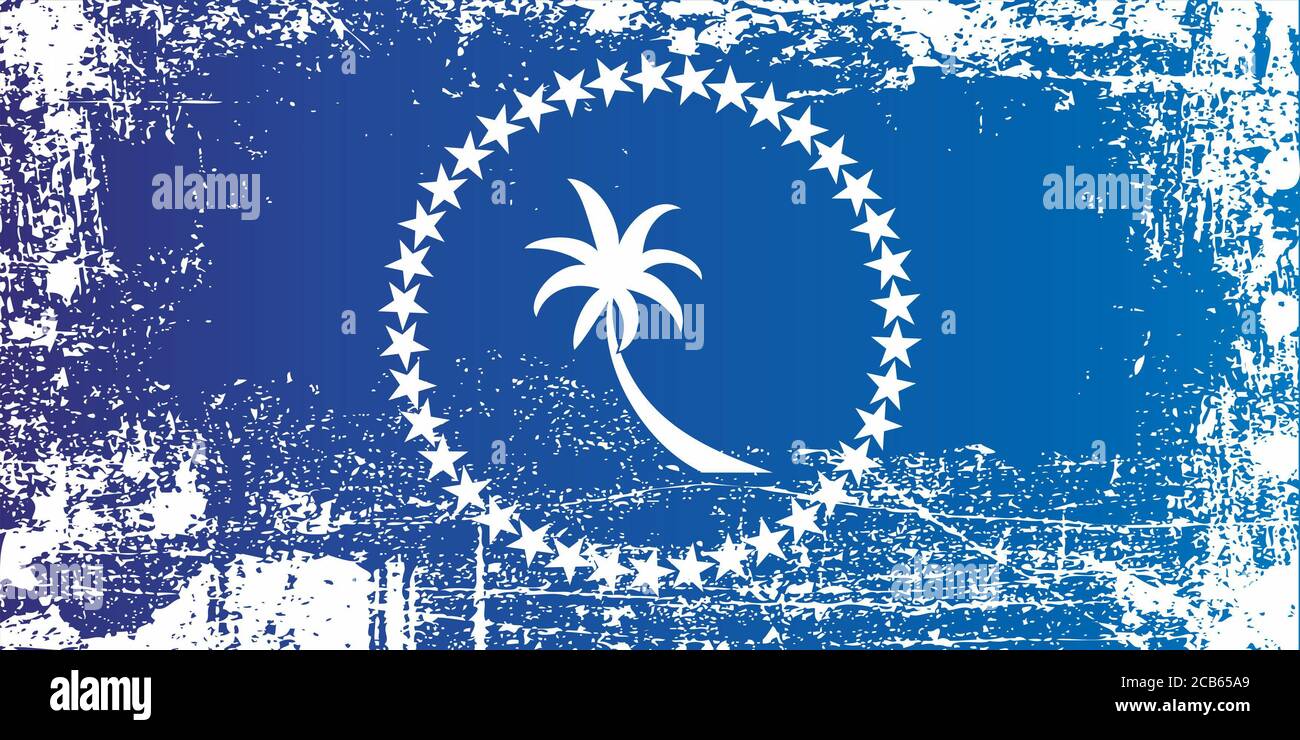 Flag of Chuuk State, Federated States of Micronesia. Wrinkled dirty ...
