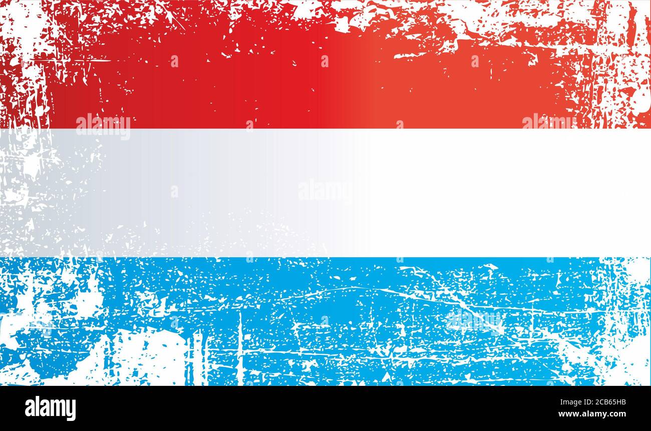 Flag of Luxembourg, Grand Duchy of Luxembourg. Wrinkled dirty spots ...