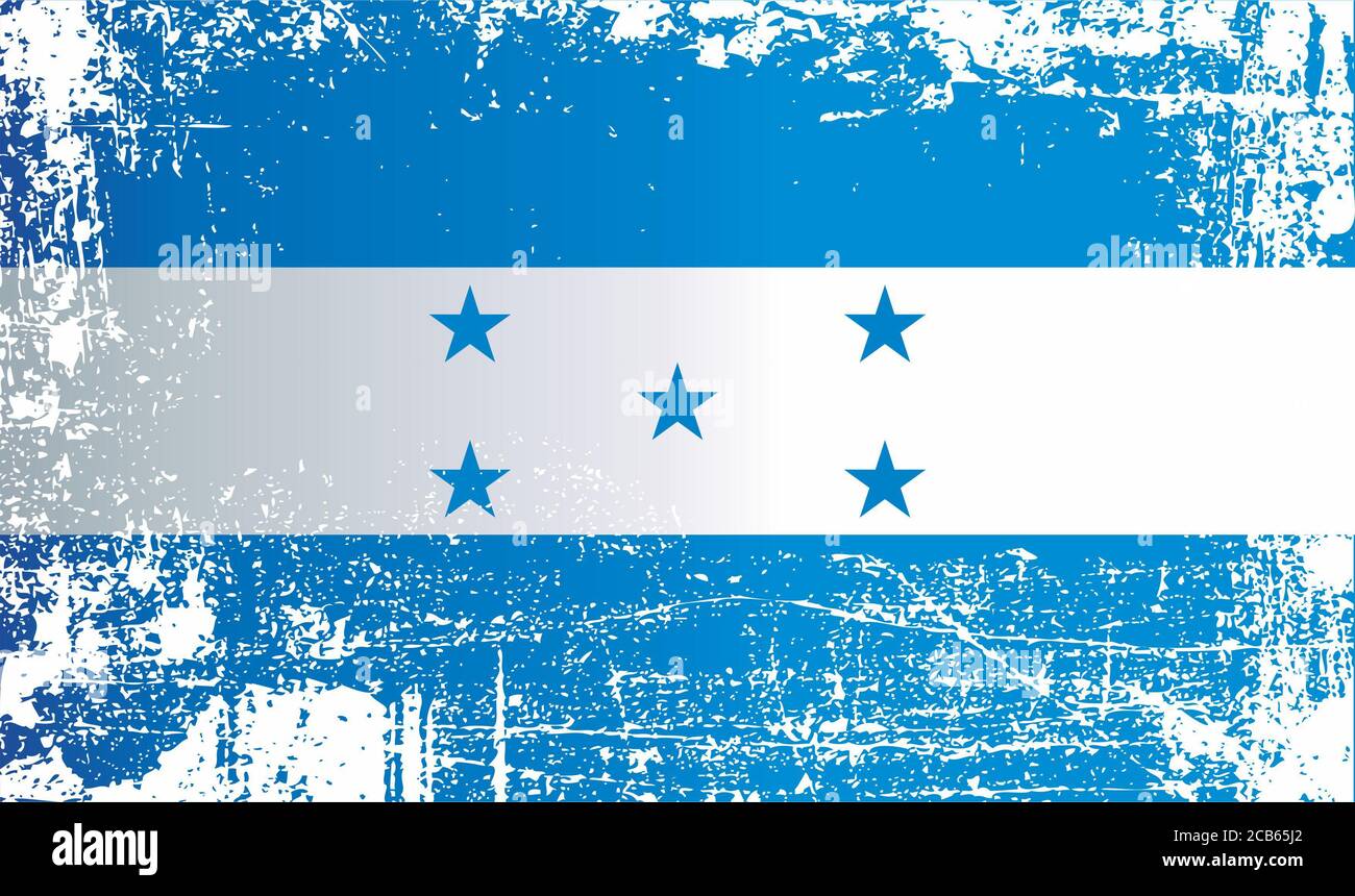 Flag of Honduras. Wrinkled dirty spots. Can be used for design ...
