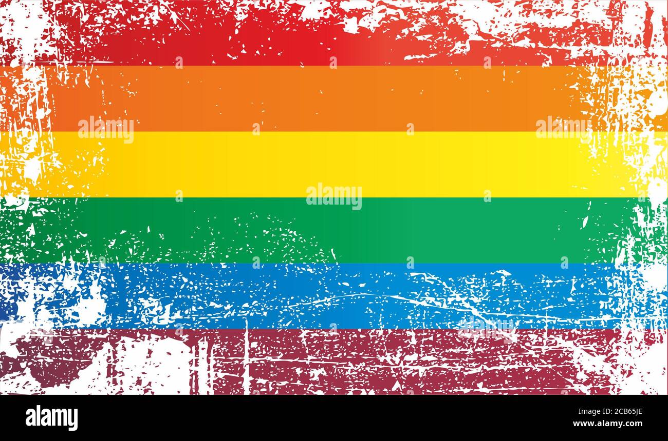 Rainbow flag, LGBT movement. Wrinkled dirty spots. Can be used for ...