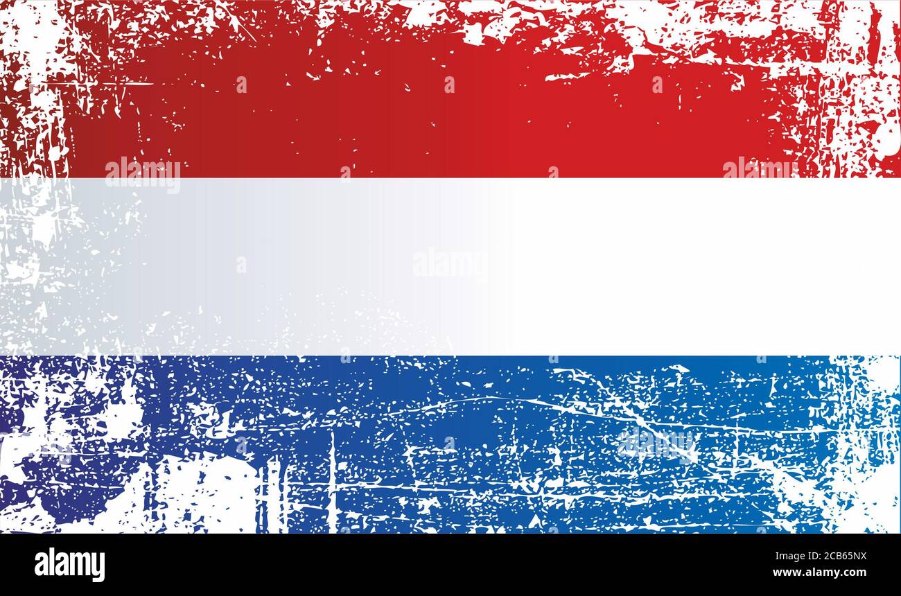 Flag of the Netherlands. Wrinkled dirty spots. Can be used for design ...