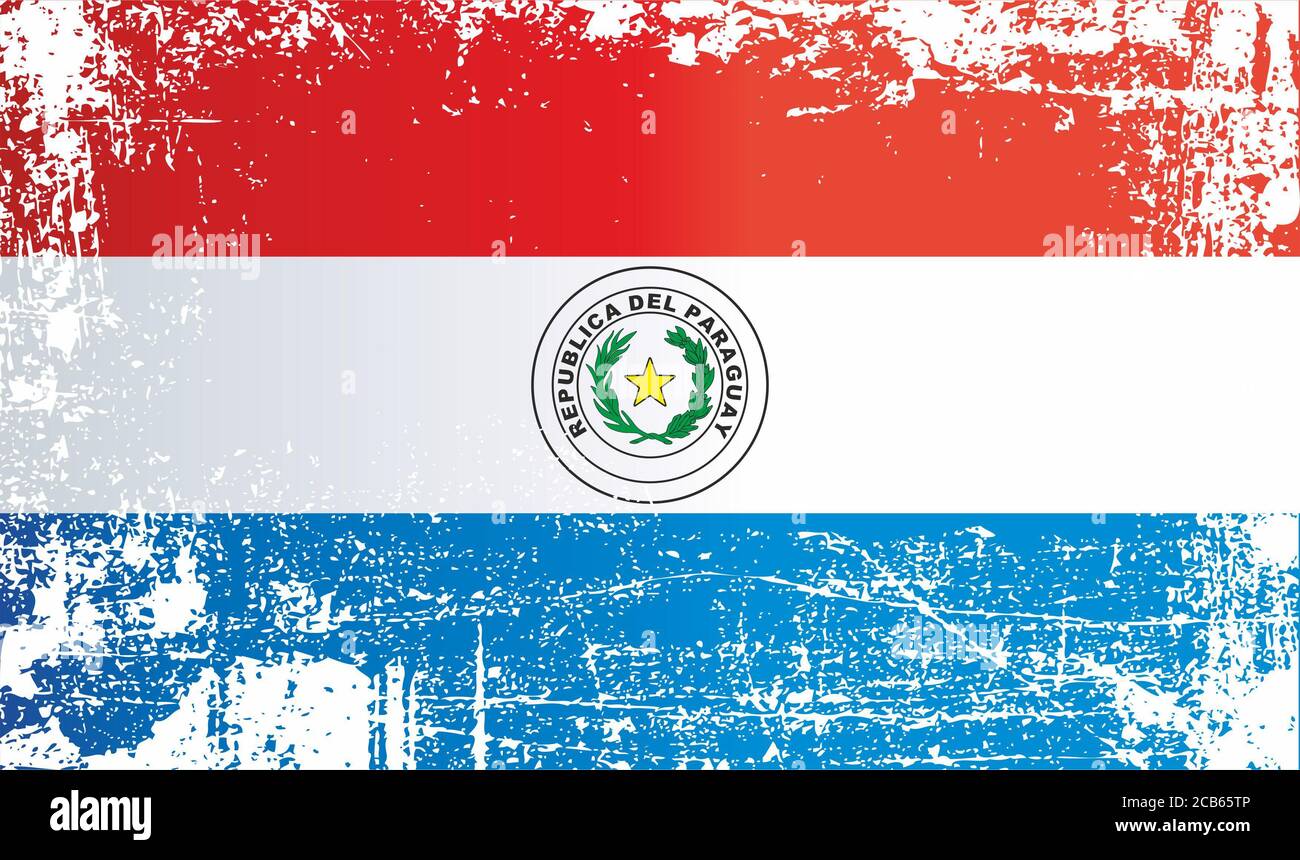 Flag of Paraguay. Wrinkled dirty spots. Can be used for design ...