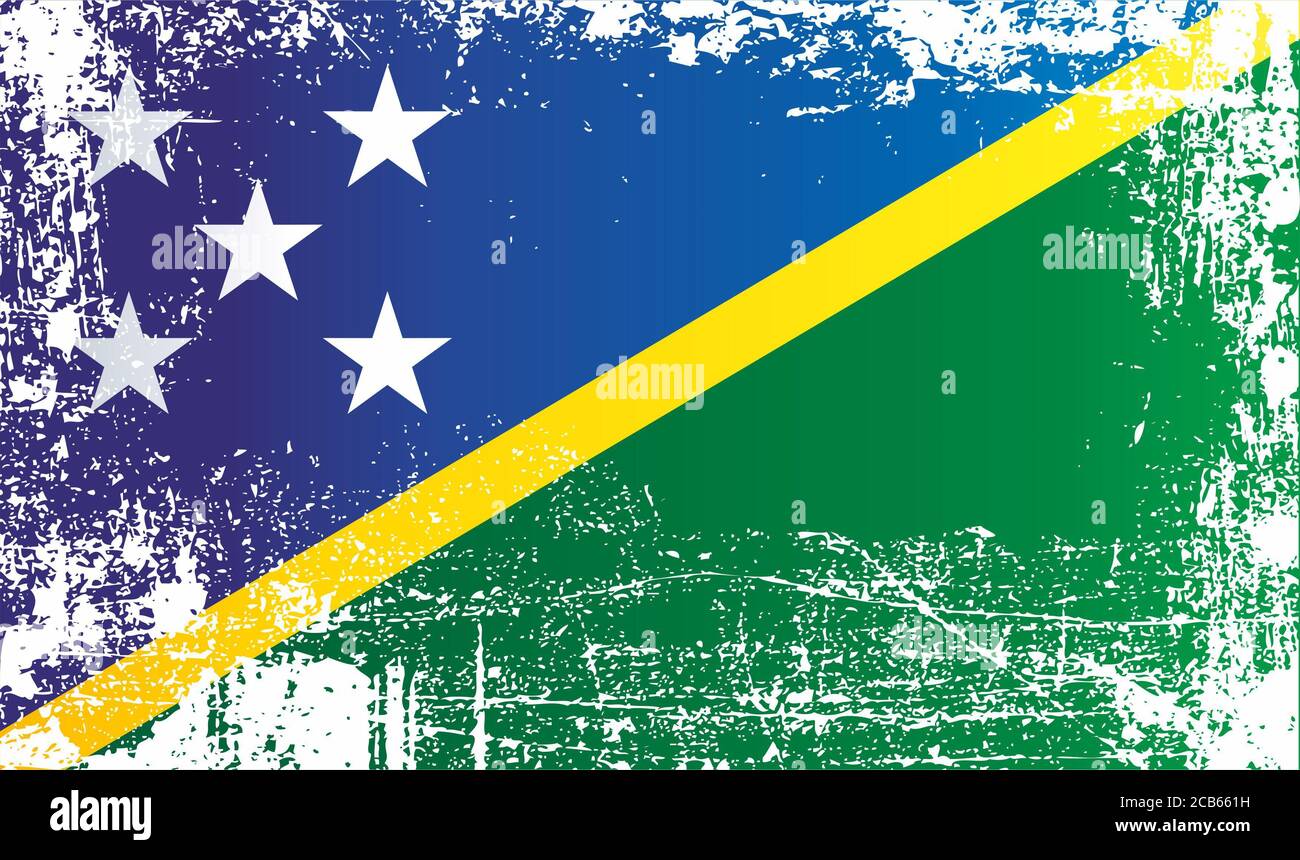 Flag of the Solomon Islands. Wrinkled dirty spots. Can be used for ...