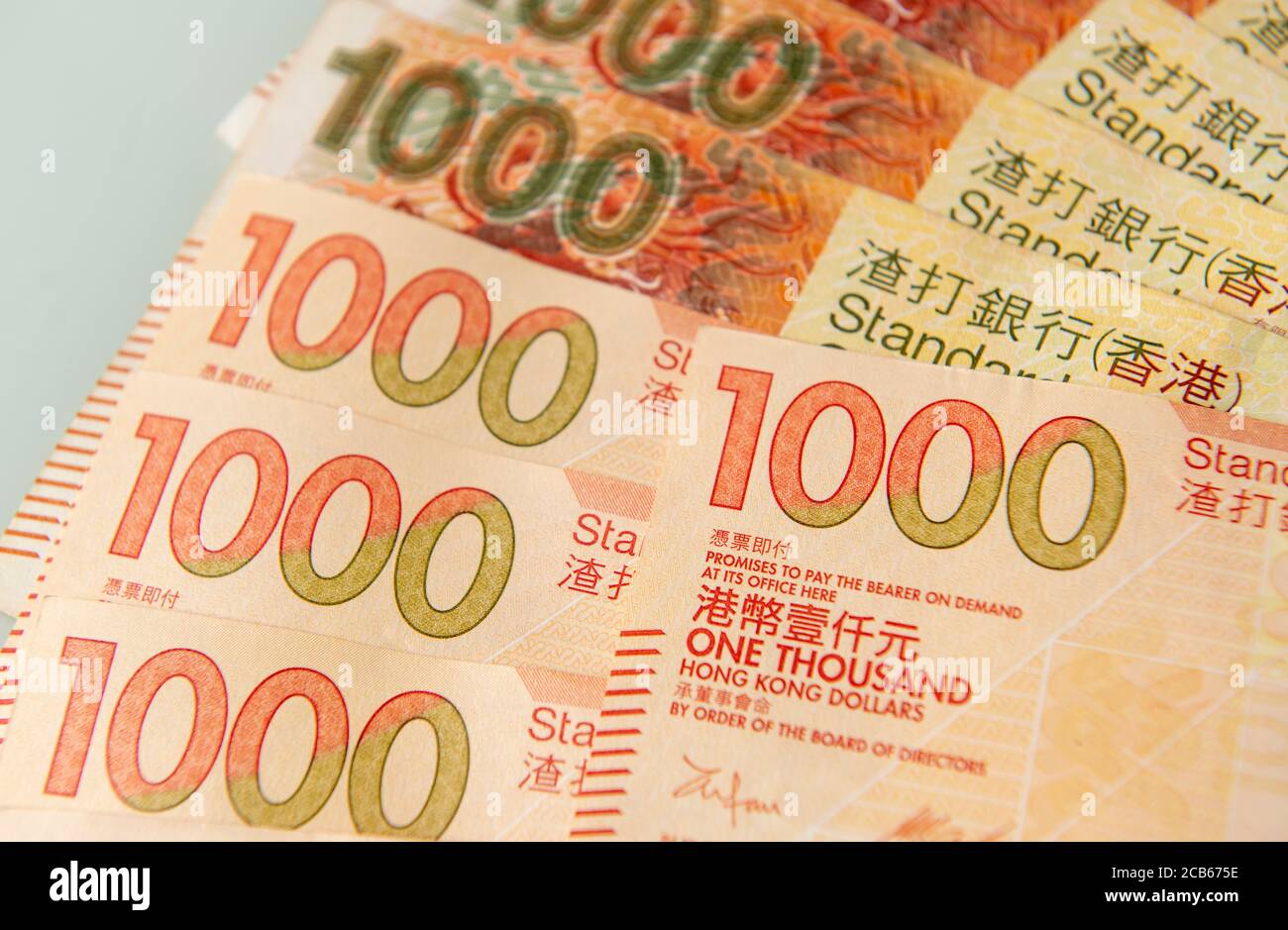 Hong Kong,China:10 Aug,2020. $1000 bills issued by Standard Chartered ...