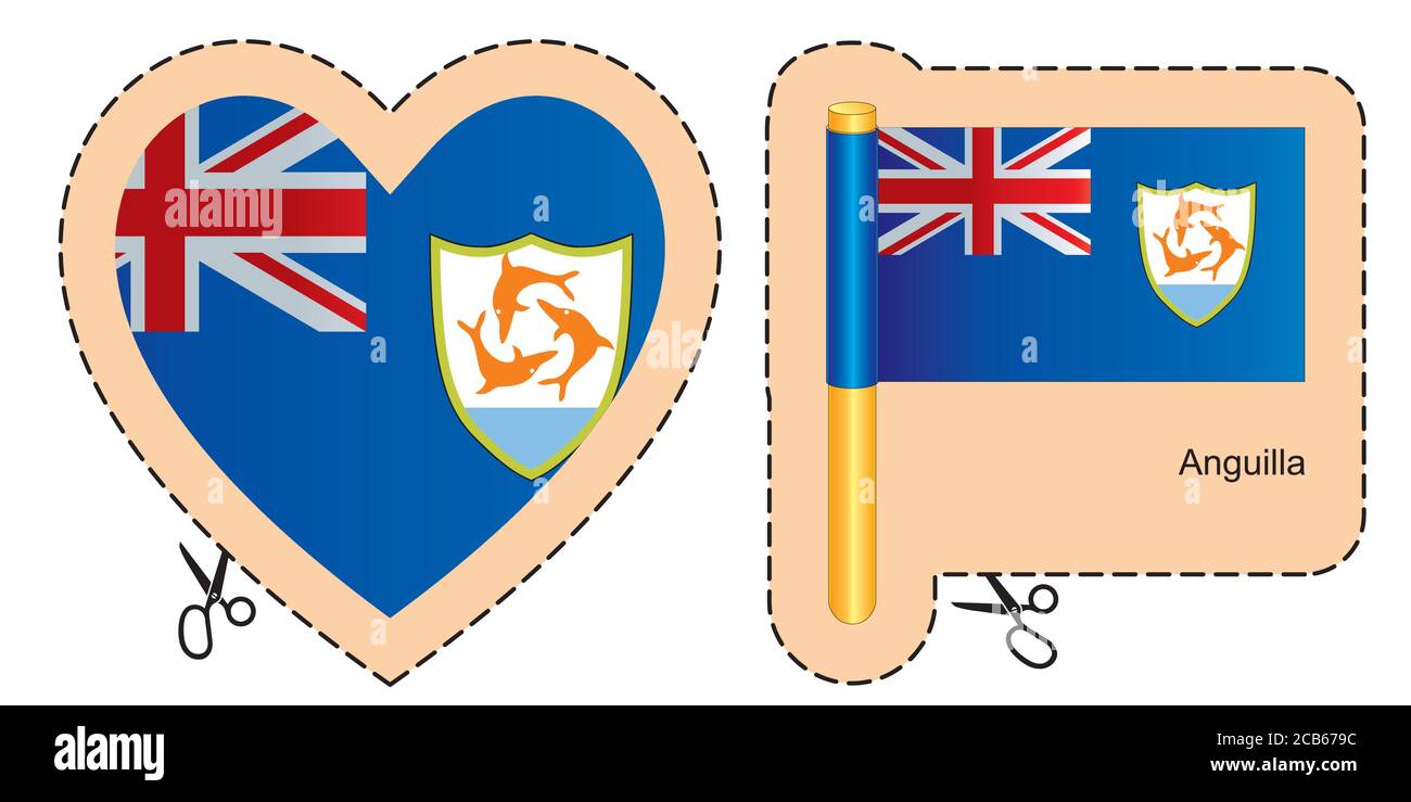 Flag of Anguilla. British Overseas Territories. Vector cut sign here ...