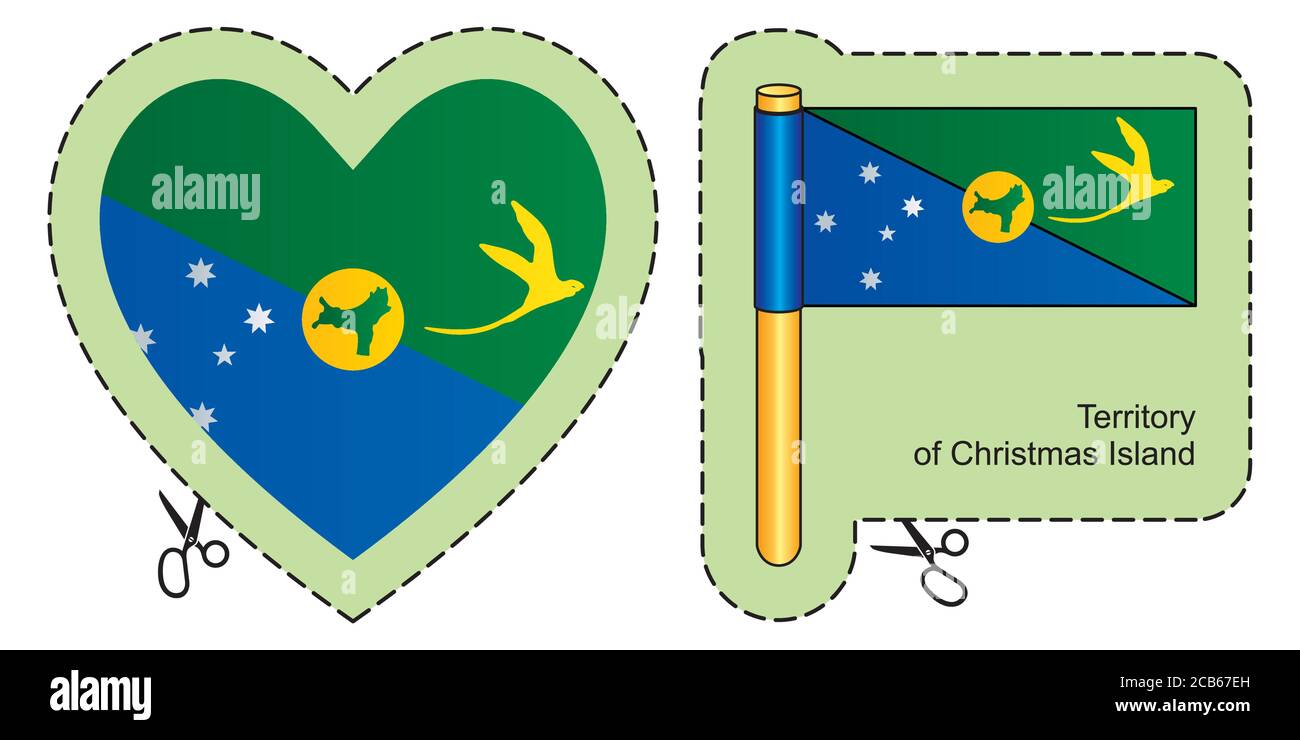 Flag of Christmas Island. States and territories of Australia. Vector ...