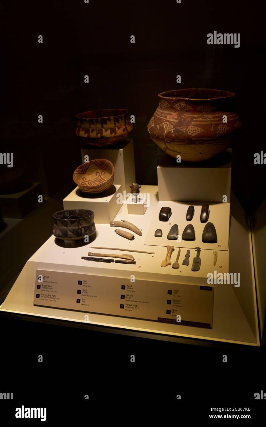 Pots and bowls. B.C. 6000. Museum of Anatolian Civilizations, Anadolu ...